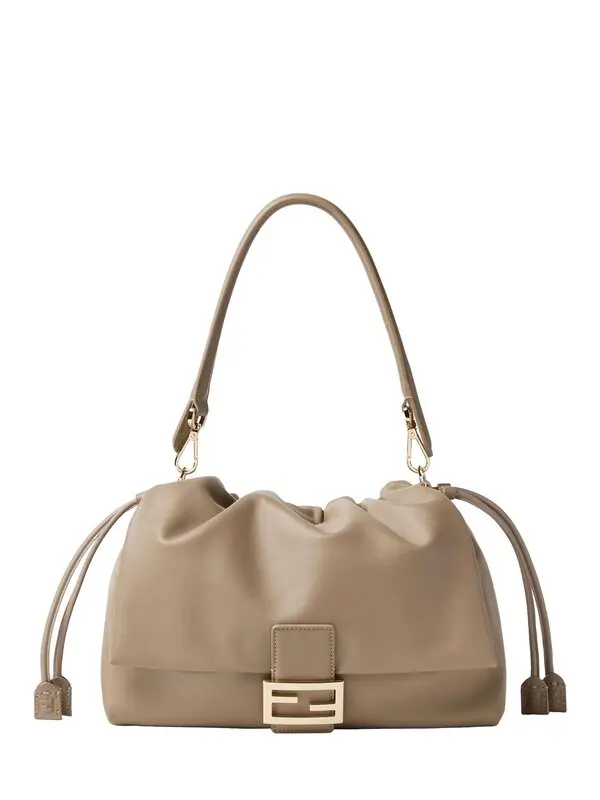Fendi Baguette® Soft Large Dove Gray Nappa Leather Bag - [beige]